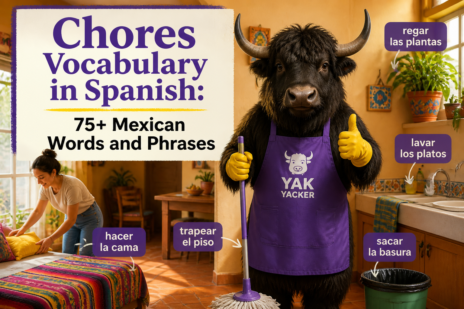 Chores Vocabulary in Spanish