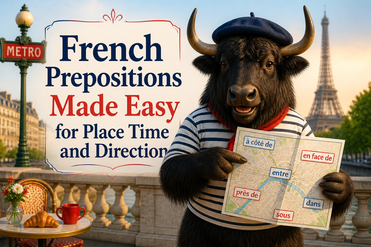French Prepositions Made Easy for Place Time and Direction